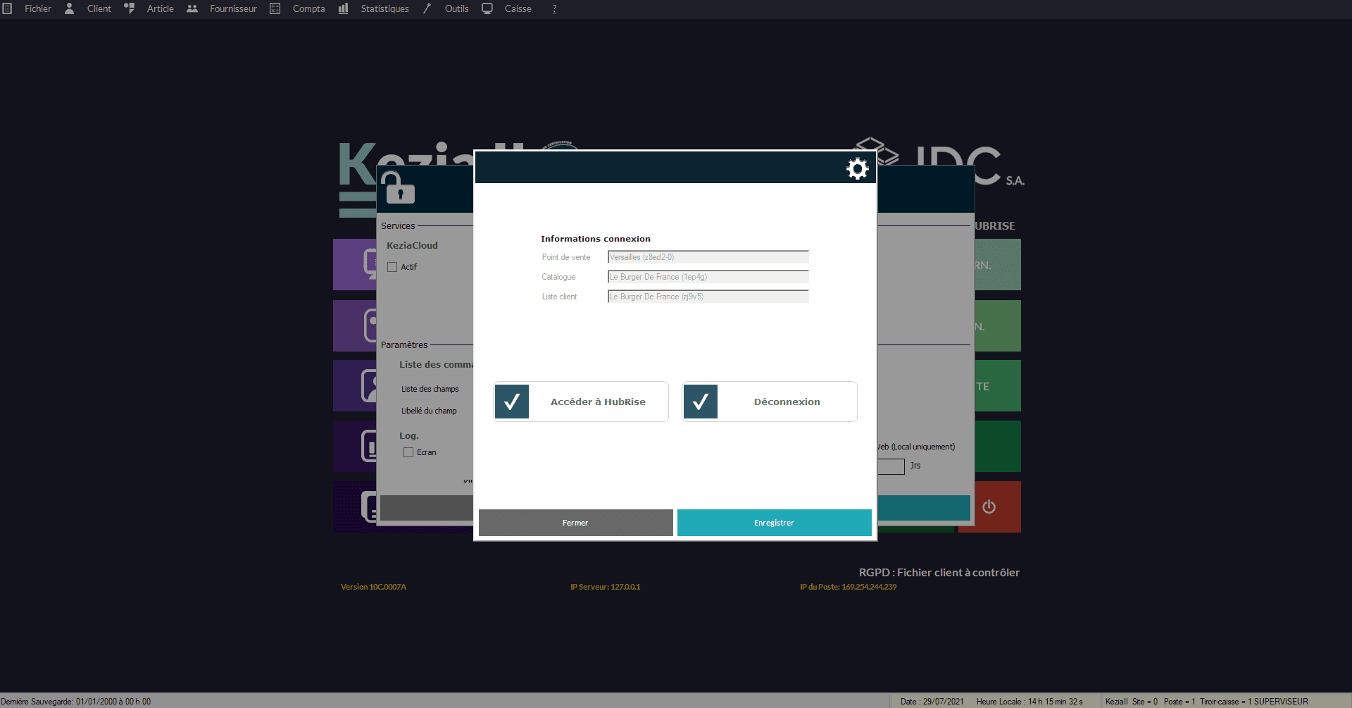 Connexion à HubRise | Kezia II | HubRise
