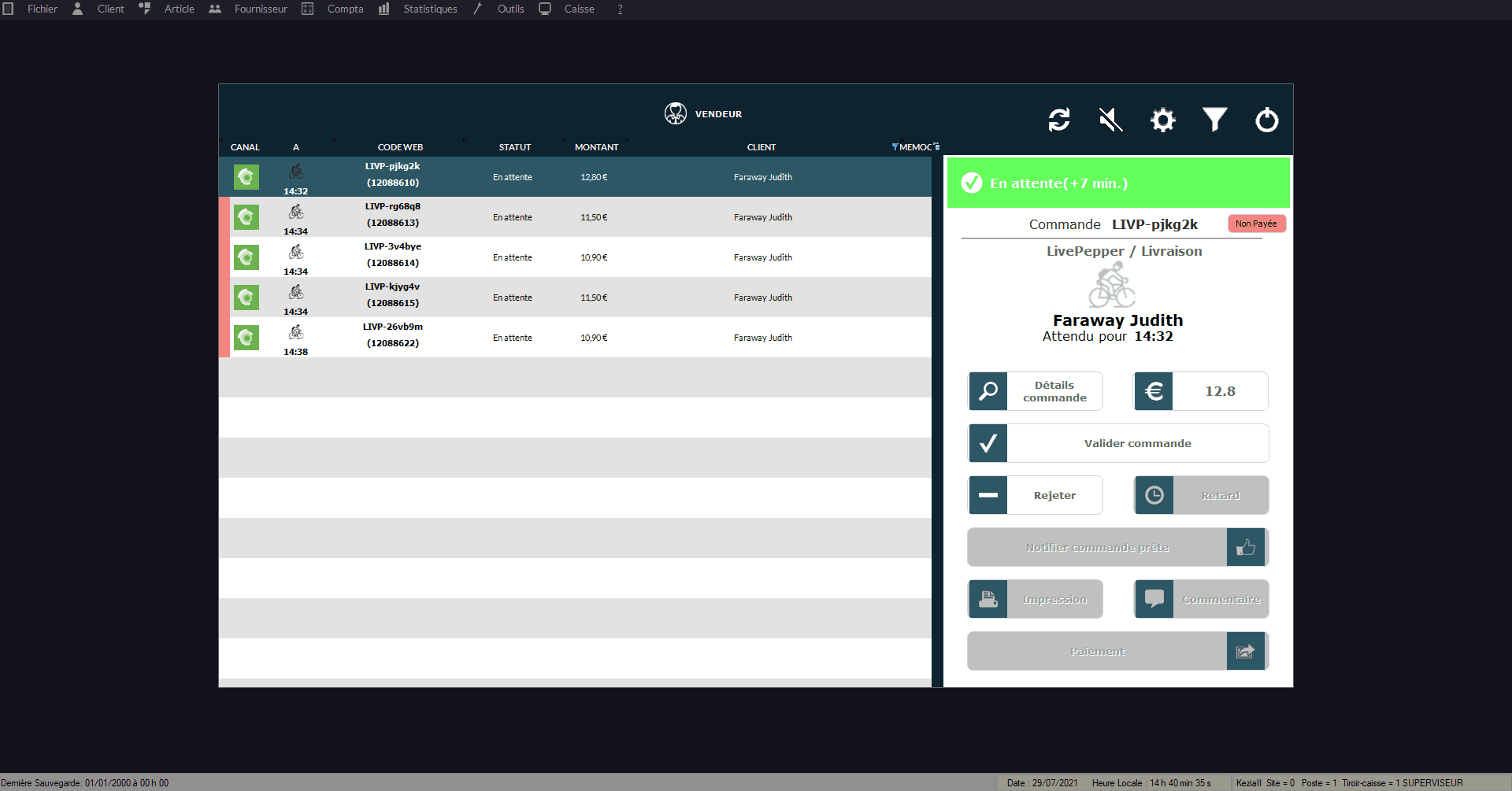 Commandes | Kezia II | HubRise